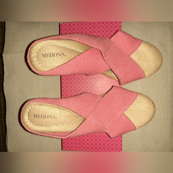 Merona | Shoes | Merona Criss Cross Elasticized Band Cork Wedges 75 ...